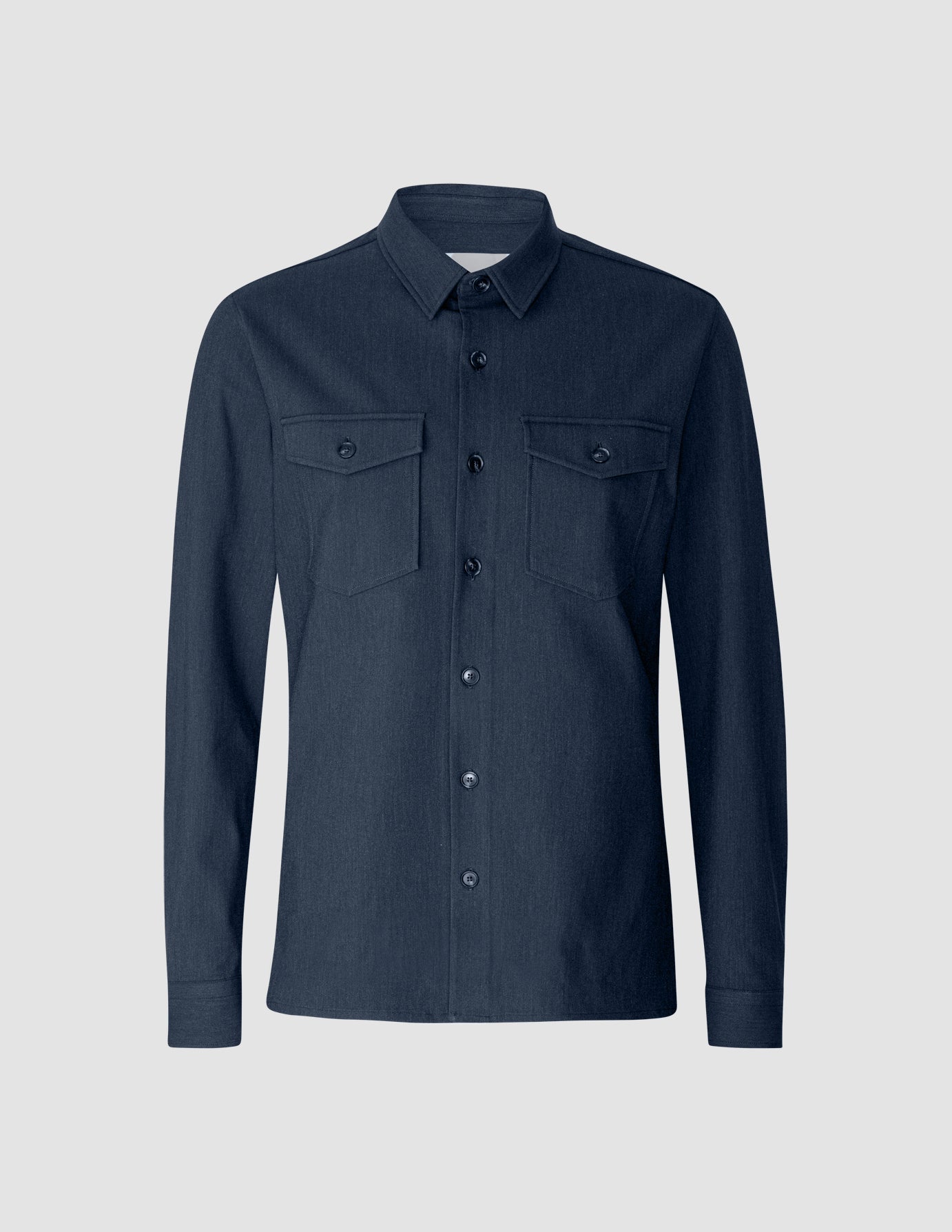 Essential Overshirt Navy Melange | SHAPING NEW TOMORROW